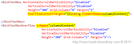 Multi Column Text support in Silverlight 5 | Kunal Chowdhury